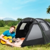 Outsunny 3-4 Person Camping Tent with 2 Rooms, Dome Tent with Windows ...