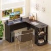 HOMCOM L-Shaped Computer Desk, Laptop Workstation with Return and 2 ...