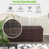 Outsunny Outdoor Storage Box with Inner Liner, PE Rattan Wicker Deck ...
