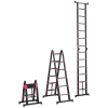 HOMCOM 12ft Aluminium Telescopic Extension Ladder, Heavy Duty ...