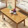 Outsunny Outdoor Coffee Table, Acacia Wood Rustic Patio Table for ...