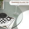 HOMCOM High Top Bar Table, Round Kitchen Table with Tempered Glass Top ...