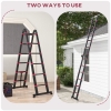HOMCOM 12ft Aluminium Telescopic Extension Ladder, Heavy Duty ...