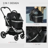 PawHut 2 in 1 Pet Stroller with Storage Basket, Removable Carriage ...