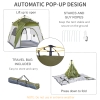 Outsunny Pop Up Camping Dome Tent Portable with 4 Doors and 4 Windows for 4 Person, Green ...