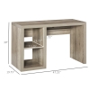 HOMCOM Rectangle Computer Desk Thick Board with Display Shelves Home ...