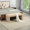 HOMCOM Upholstered Bedroom Bench, Boucle End of Bed Bench, Modern U ...