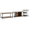 HOMCOM Living Room Furniture Set, Industrial Living Room Tables and TV ...