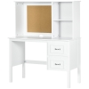 HOMCOM Computer Desk with Storage Shelves and Drawers, Home Office ...