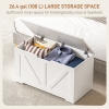 HOMCOM 31.5 Inches Storage Chest, Storage Trunk with 2 Safety Hinges ...
