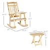 Outsunny Wooden Rocking Chair Set, 2-Piece Outdoor Porch Rocker with ...