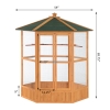 Pawhut 65" Hexagonal Outdoor Aviary Bird Cage Wooden Aviary Bird Cage ...