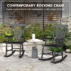 Outsunny Porch Rocker Chairs Set of 2, 350 lbs. Wooden Outdoor Rocking ...
