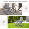Outsunny Wooden Adirondack Rocking Chair, Outdoor Rustic Log Rocker ...