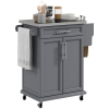 HOMCOM Kitchen Island on Wheels, Rolling Kitchen Cart with Stainless ...