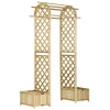 Outsunny 7.5FT Garden Arch Trellis with Foldeable Planter Boxes for ...