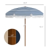 Outsunny 7 x 7 ft Outdoor Umbrella with Tilt, Vent, Patio Market Table ...