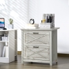 HOMCOM Retro Wooden 2-Drawer Lateral File Chest Cabinet Pedestal for ...