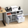 HOMCOM Mobile Printer Stand with Charging Station and USB Ports ...