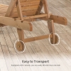 Outsunny Wooden Outdoor Chaise Lounge Patio Pool Chair w/ Pull-Out Tray ...