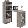 HOMCOM Computer Desk with Storage, PC Table with Bookshelf for Home ...
