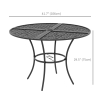 Outsunny 42" Round Outdoor Dining Table for 4 Persons, Metal Patio ...