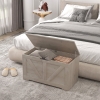 HOMCOM 31.5 Inches Storage Chest, Storage Trunk with 2 Safety Hinges ...