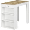 HOMCOM Bar Table with Drawer and 3 Storage Shelves, Bar Height Table ...