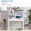 HOMCOM Computer Desk with Hutch, Home Office Study Table with Storage ...