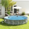 Outsunny Round Above Ground Pool, Metal Frame Pool with Cartridge ...