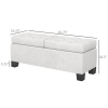 HOMCOM 46" Storage Ottoman Bench, Upholstered End of Bed Bench with ...