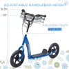 HOMCOM Kick Scooter for Kids 5-12 Years Old with Adjustable Height ...