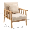 HOMCOM Accent Chairs Upholstered Arm Chair for Bedroom Living Room ...