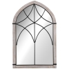HOMCOM 36.5" x 23.5" Farmhouse Wall Mirror, Arch Window Mirror for Wall ...