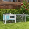 PawHut Wooden Rabbit Hutch Guinea Pig House with Removable Tray ...