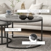 HOMCOM Modern Coffee Table Set of 2, Nesting Side Tables w/ Metal Base ...