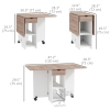 HOMCOM Folding Dining Table with Storage, Drop Leaf Kitchen Table with ...