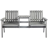 Outsunny 2-Seater Outdoor Bench with Middle Table, Wooden Garden Bench ...
