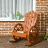 Outsunny Adirondack Rocking Chair with Slatted Design and Oversize Back ...