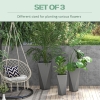 Outsunny Indoor Outdoor Planters Set of 3 MgO Tall Planters Stackable ...