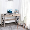 HOMCOM Home Office Computer Desk, Rustic Writing Desk, Farmhouse ...