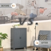 HOMCOM Industrial Style Steel Storage Cabinet, Metal Storage Organizer ...