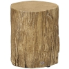 HOMCOM Decorative Side Table with Round Tabletop, Tree Stump Shape End ...