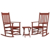 Outsunny Wooden Rocking Chair Set w/ Foldable Side Table, Outdoor ...
