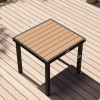 Outsunny Patio Dining Table for 4, Square Aluminum Outdoor Table for ...