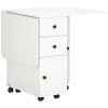 HOMCOM Foldable Dining Table, Rolling Kitchen Table With Storage ...